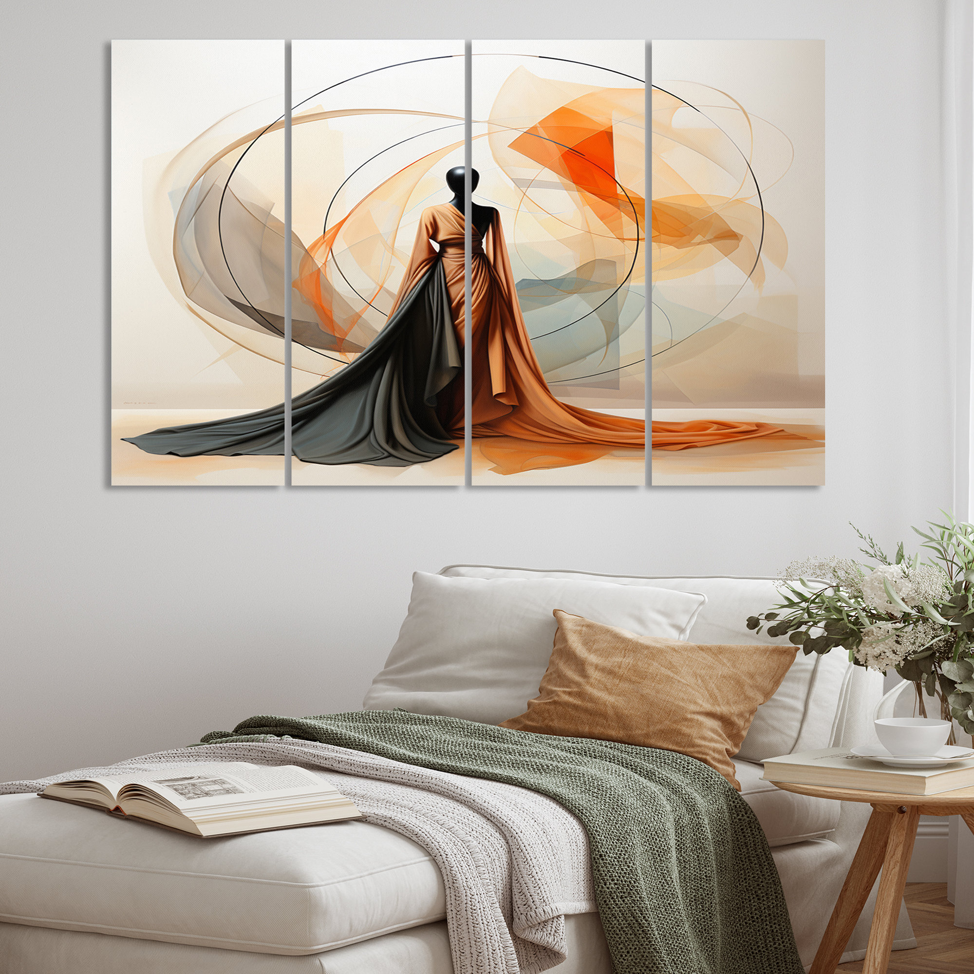 Wrought Studio™ Abstract Contemporary African Dancer On Canvas 4 Pieces Print | Wayfair
